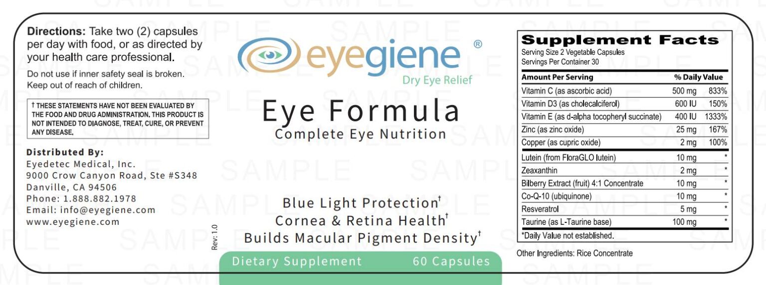 EyeGiene Eye Formula Supplement |EyeGiene Dry Eye Treatments